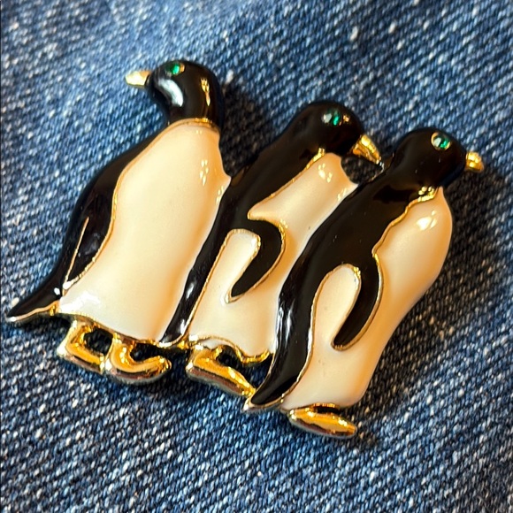 Jewelry | Penguin Trio Enamel Pin Black And White | Poshmark